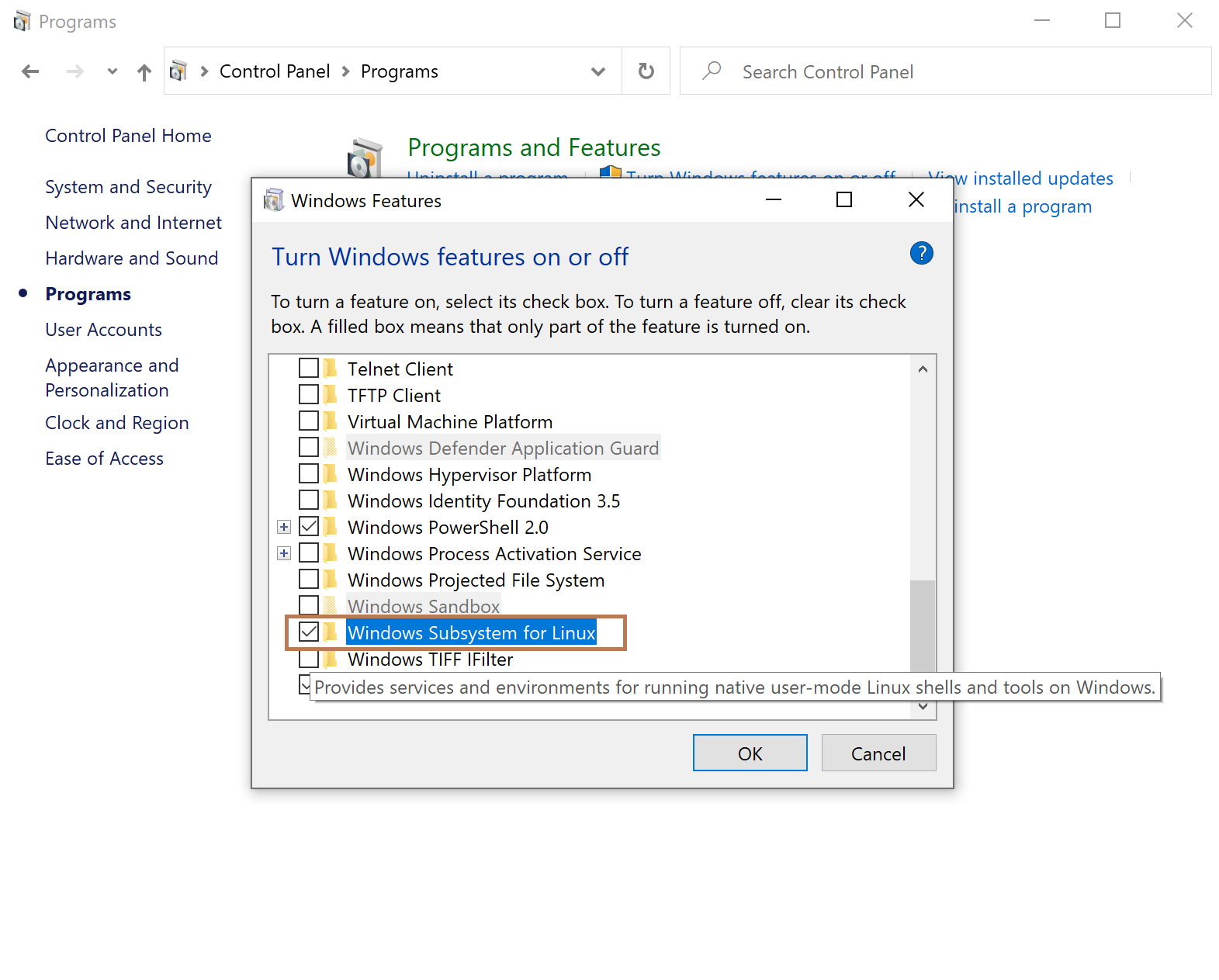 Enable Linux Subsystem on Windows 10 | PTFM
